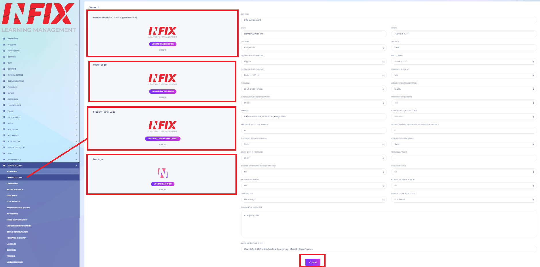 Aorasoft HelpDesk | Separate logo for student dashboard