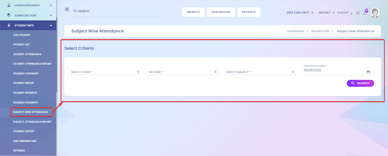 Aorasoft HelpDesk | Subject Wise Attendance Aorasoft HelpDesk | Subject Wise Attendance