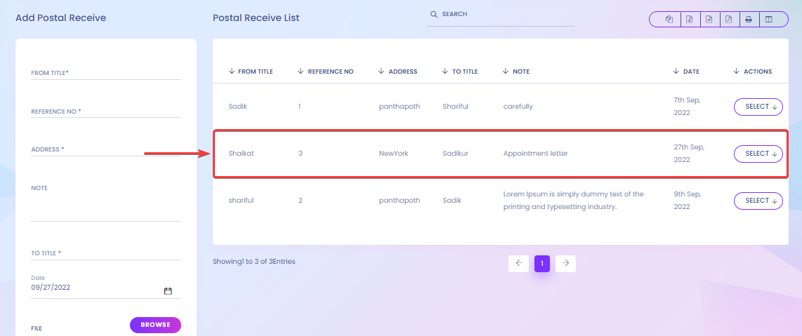 Aorasoft HelpDesk | Postal Receive
