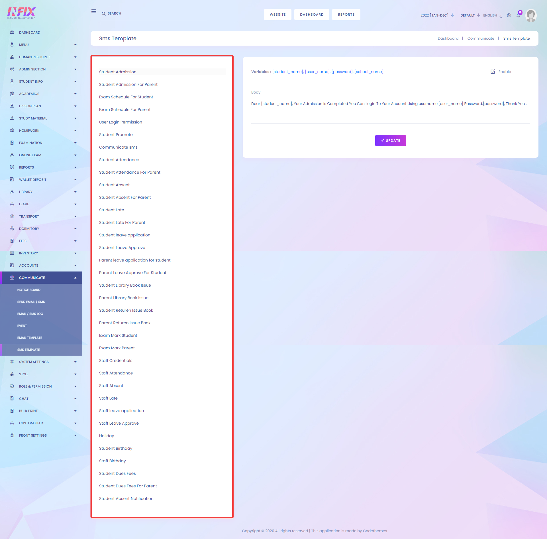 Aorasoft HelpDesk | SMS Template