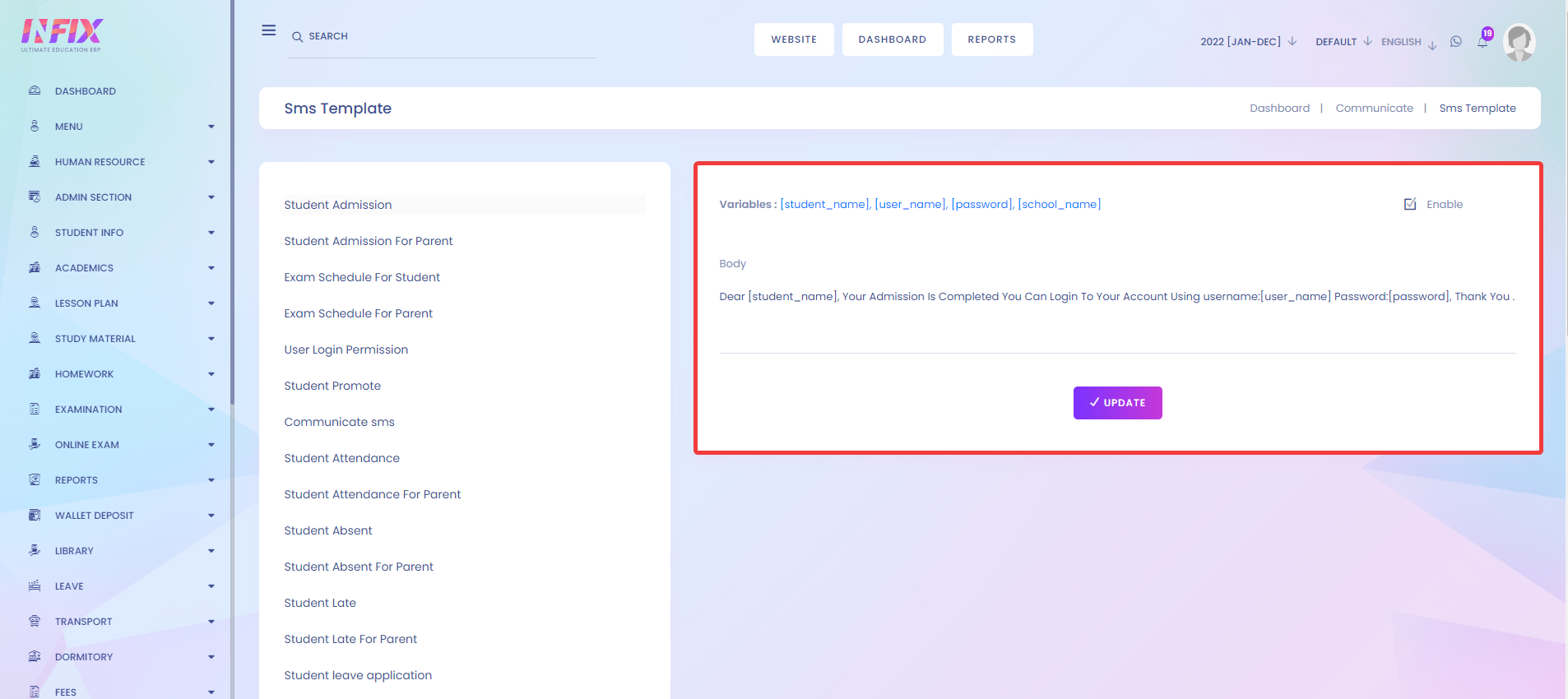 Aorasoft HelpDesk | SMS Template